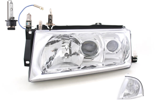 Faro Xenon Compatibile Con Skoda Octavia 1U SX +Lampadine +Indicatore